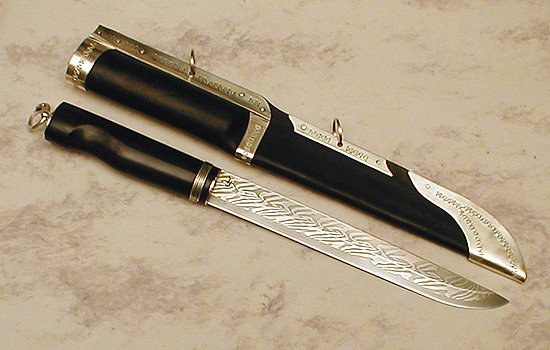 Damascus Seax w/ Gotlandic Sheath - Show and Tell - Bladesmith's Forum ...